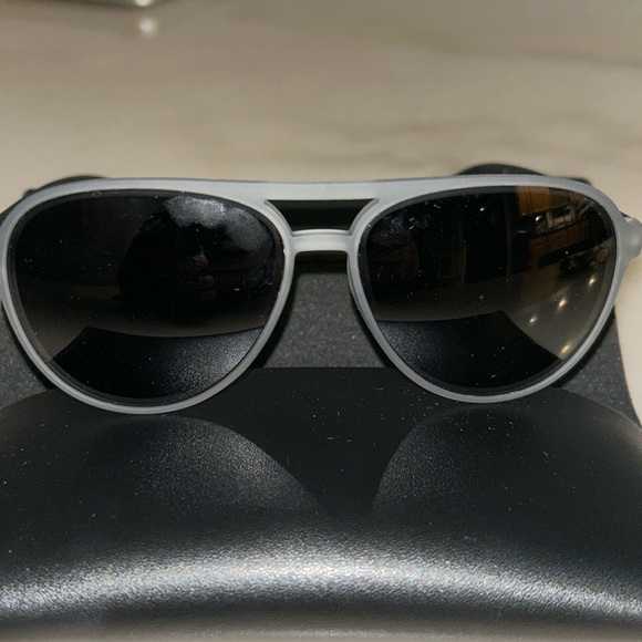 Accessories | Clear Gray Plastic Aviator Sunglasses W Black Lens | Poshmark
